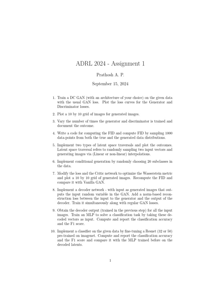 Advance Deep Representational Learning Assignment 1 | PDF | Statistical ...