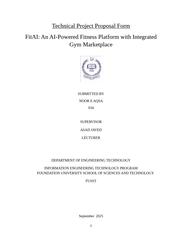 FitAI: AI Fitness Platform Proposal | PDF | Artificial Intelligence ...
