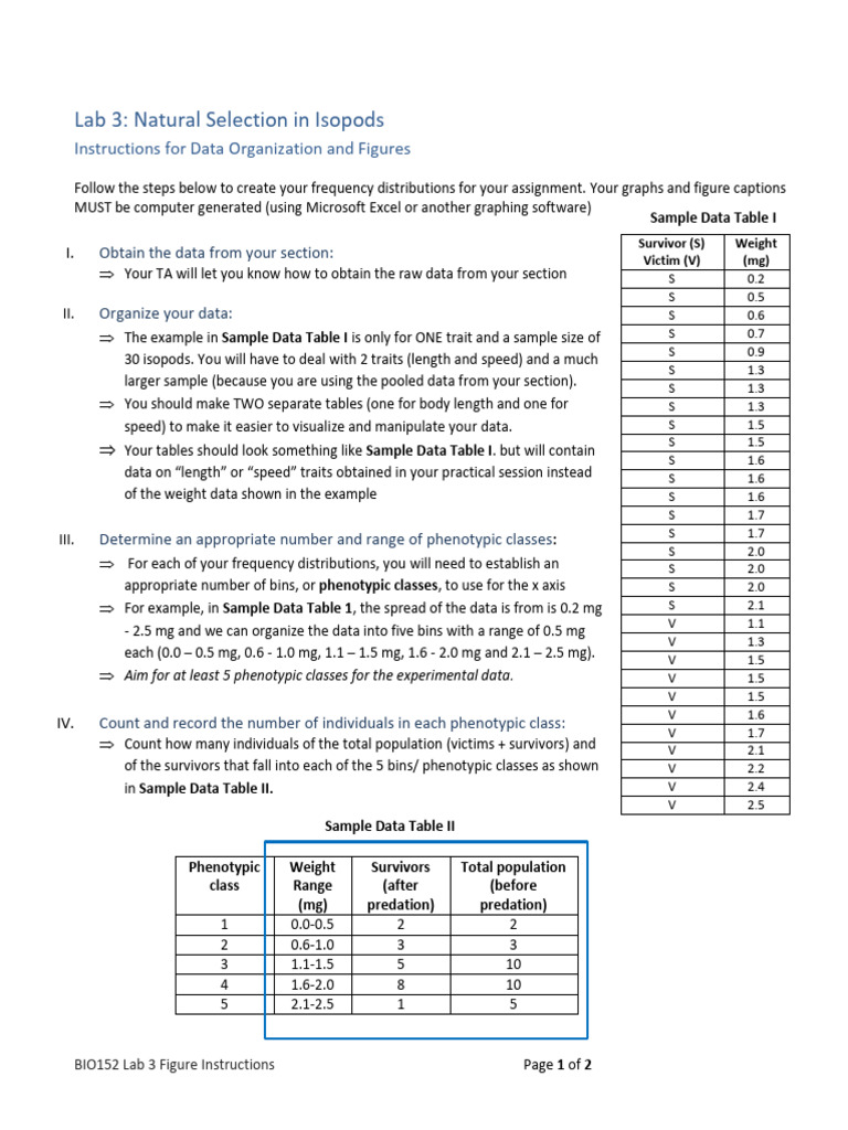 Isopod Natural Selection Lab Guide | PDF