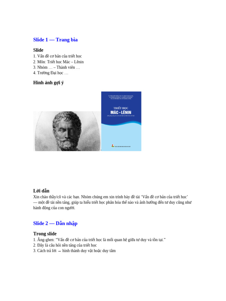 Van de Co Ban Triet Hoc Slide1-6 | PDF