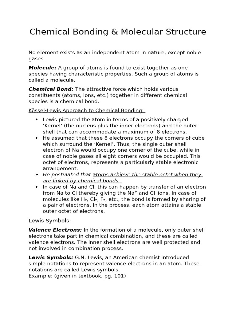 Chemical Bonding | PDF | Chemical Polarity | Ion
