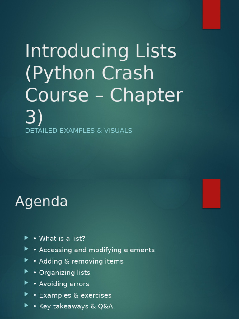 Chapter3 Lists Detailed Presentation | PDF | Computer Programming | Software Engineering