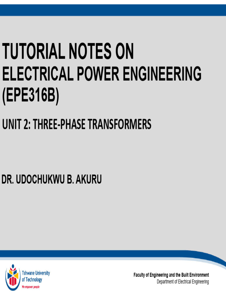 Unit 2 Three-Phase Transformer Tutorial | PDF | Transformer | Electrical Impedance