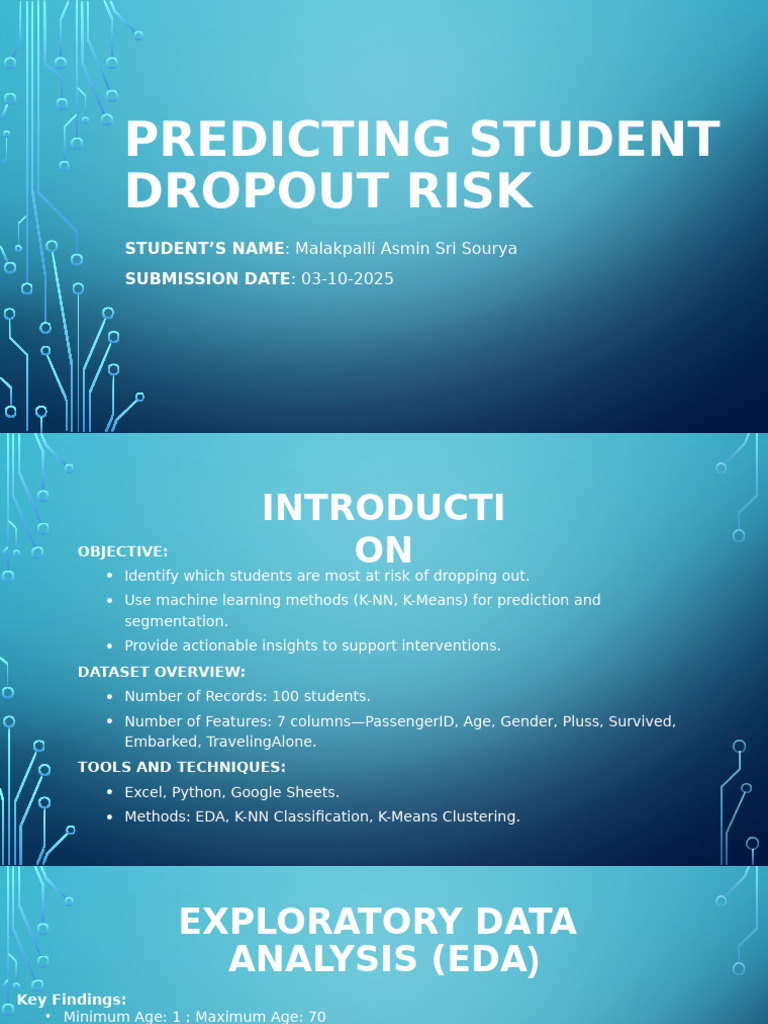 Predicting Student Dropout Risk with ML | PDF | Cluster Analysis ...