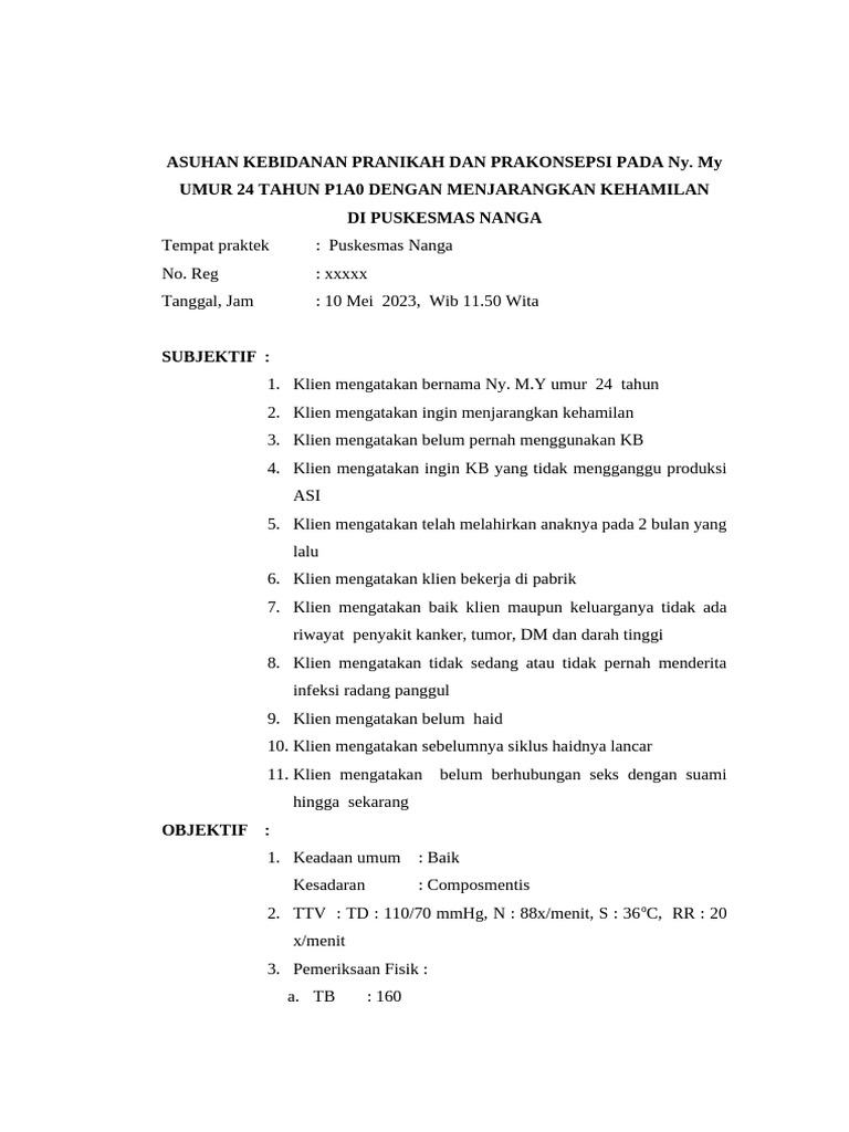 Soap Pranikah & Prakonsepsi Asrida | PDF