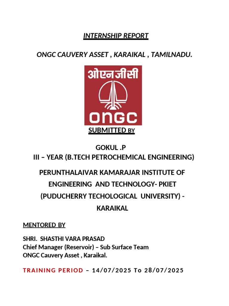 ONGC - Report | PDF | Petroleum Reservoir | Enhanced Oil Recovery