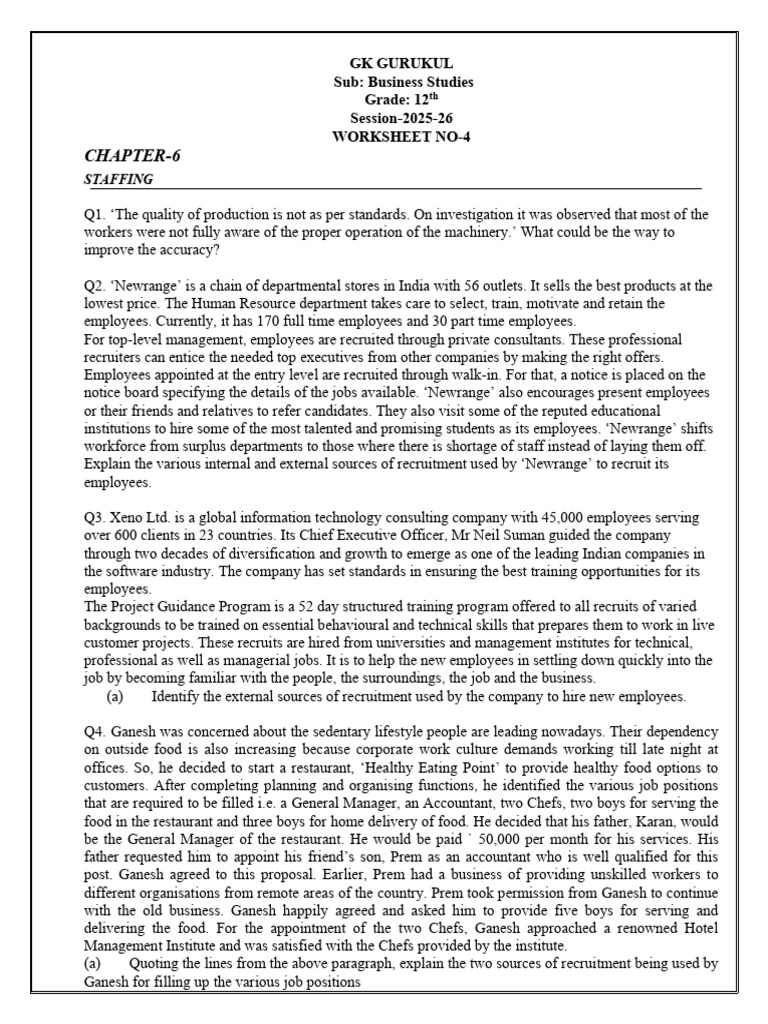 I Am Sharing 'CH6 - BS - WS4 - STAFFING' With You | PDF | Recruitment | Economies