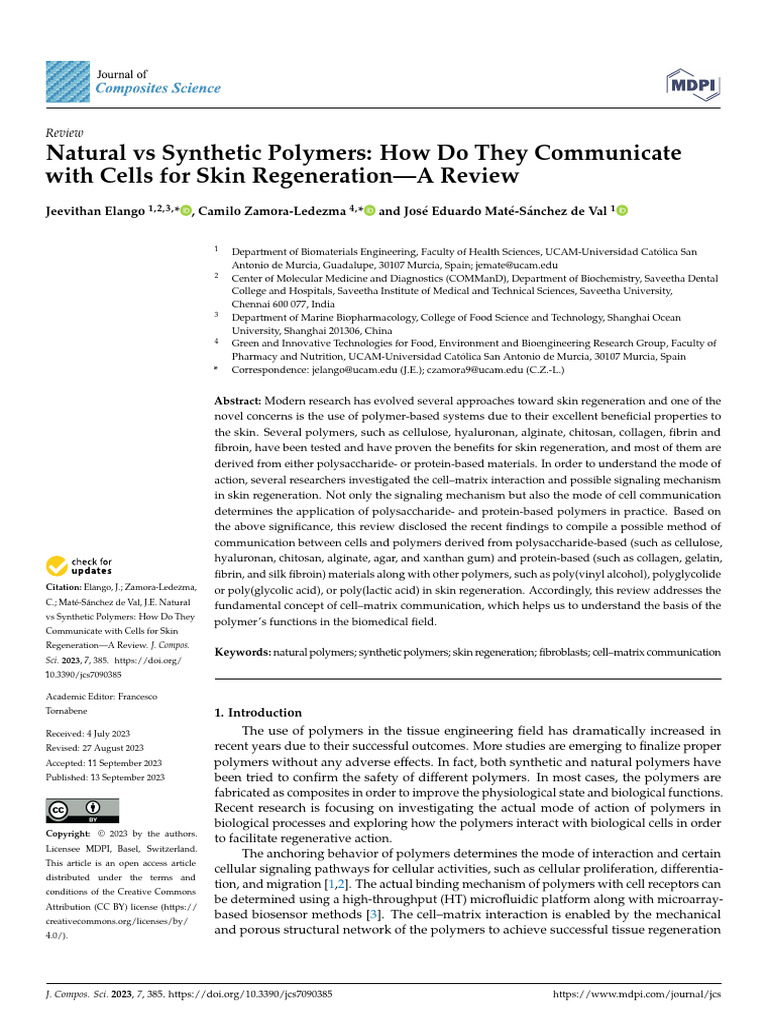 Natural vs Synthetic Polymers How Do They Communicate for Skin ...