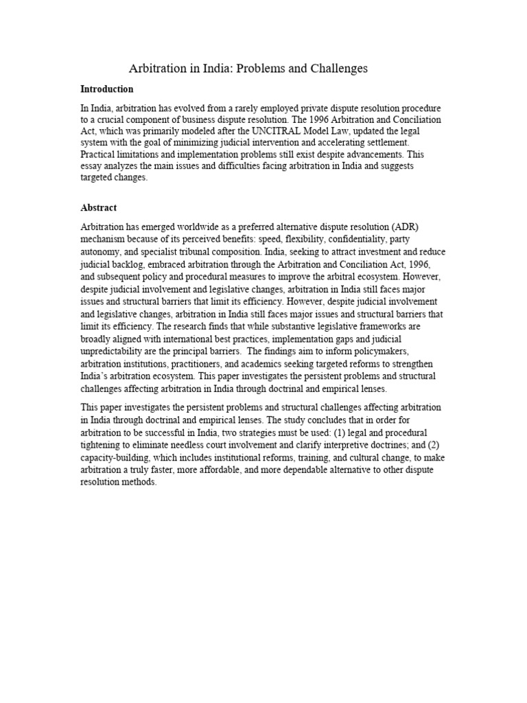 Legal Methods Research Paper | PDF | Arbitration | Alternative Dispute ...