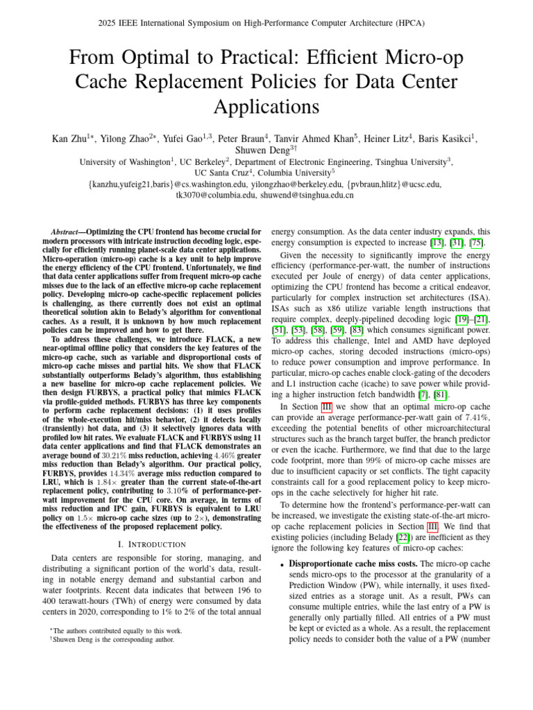Zhu Et Al. - From Optimal to Practical Efficient Micro-op Cach | PDF ...