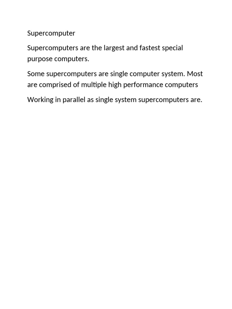Supercomputers: Overview and Structure | PDF