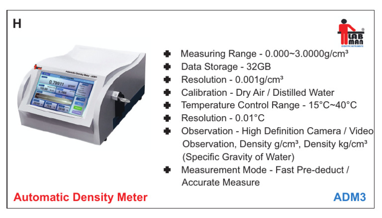 Automatic Density Meter ADM3 Specs | PDF