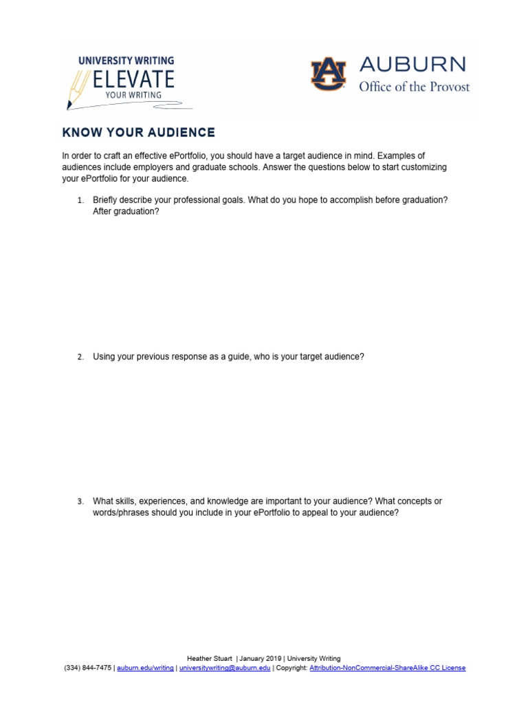 2019 Know Your Audience EPortfolio | PDF
