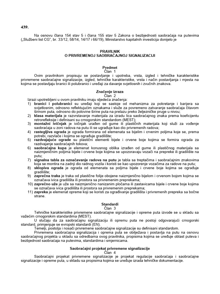 Privremena Saobracajna Signalizacija | PDF