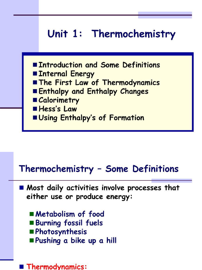 Chem2 Q2 Unit1 Thermochem 1 | PDF