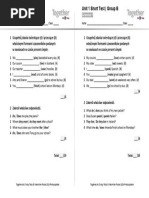 Unit 3 Test for Class 6 Students | PDF