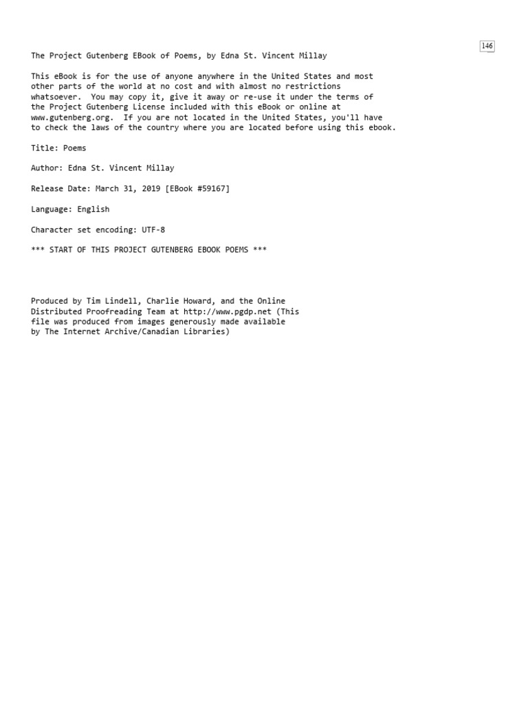 Edna St. Vincent Millay's Poems EBook | PDF