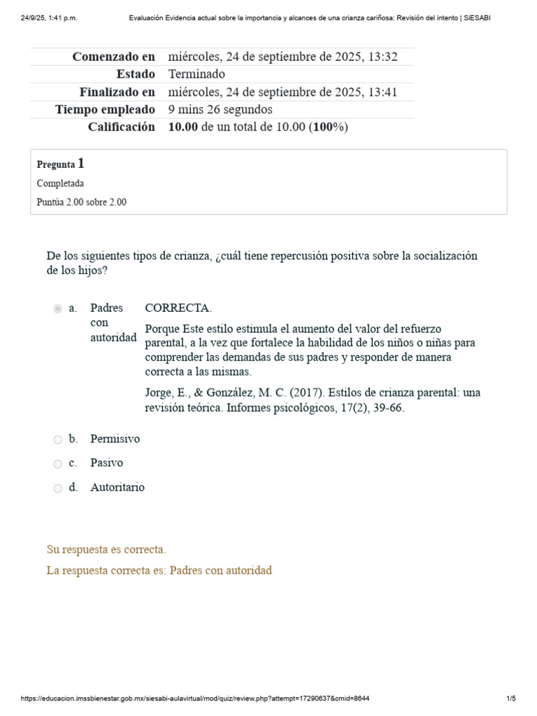 Evaluación Evidencia Actual Sobre La Importancia y Alcances de Una Crianza Cariñosa | PDF ...