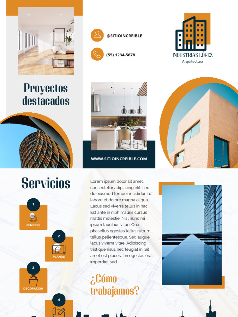 Brochure Arquitectura Minimalista Azul | PDF