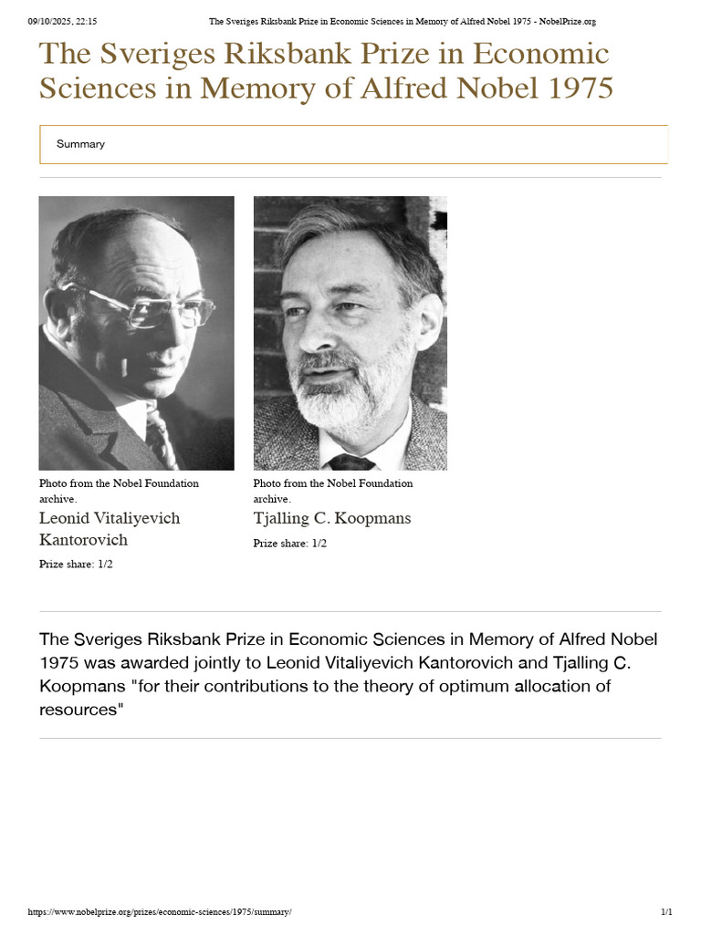 The Sveriges Riksbank Prize in Economic Sciences in Memory of Alfred ...