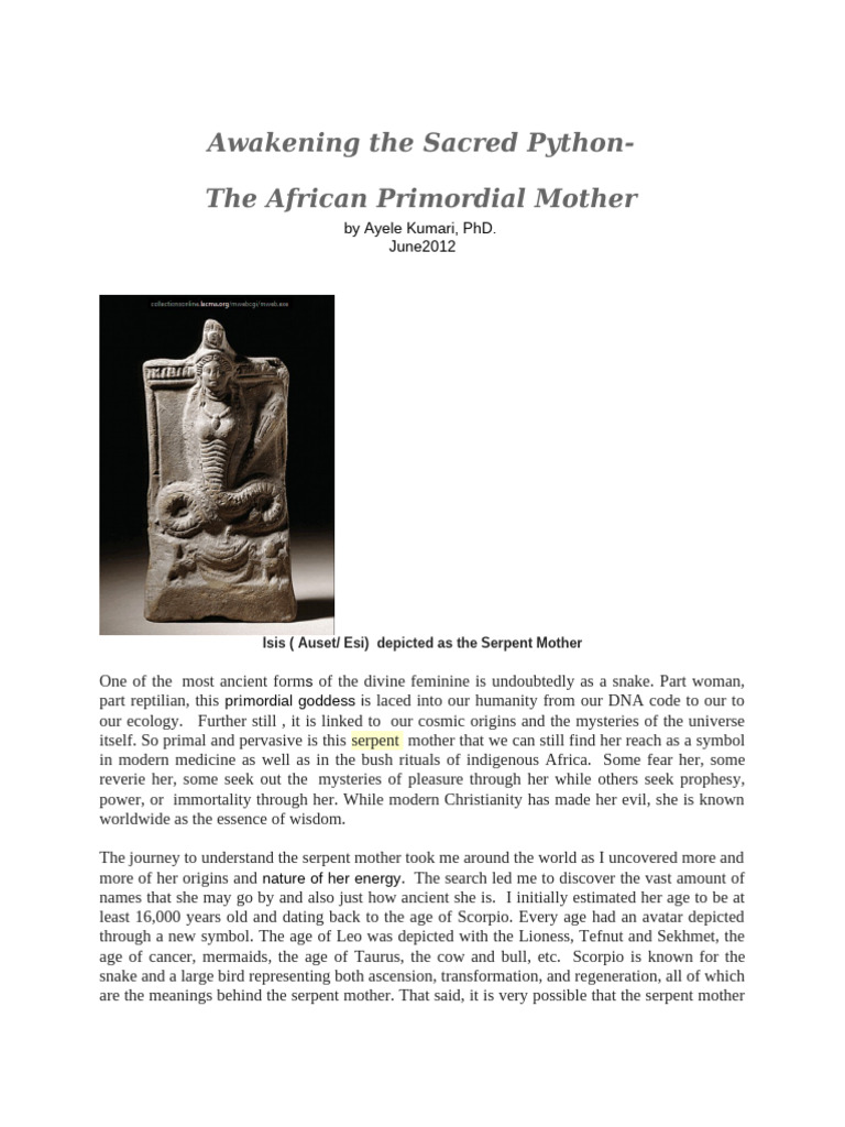 Awakening The Sacred Python | PDF | Isis | Oracle