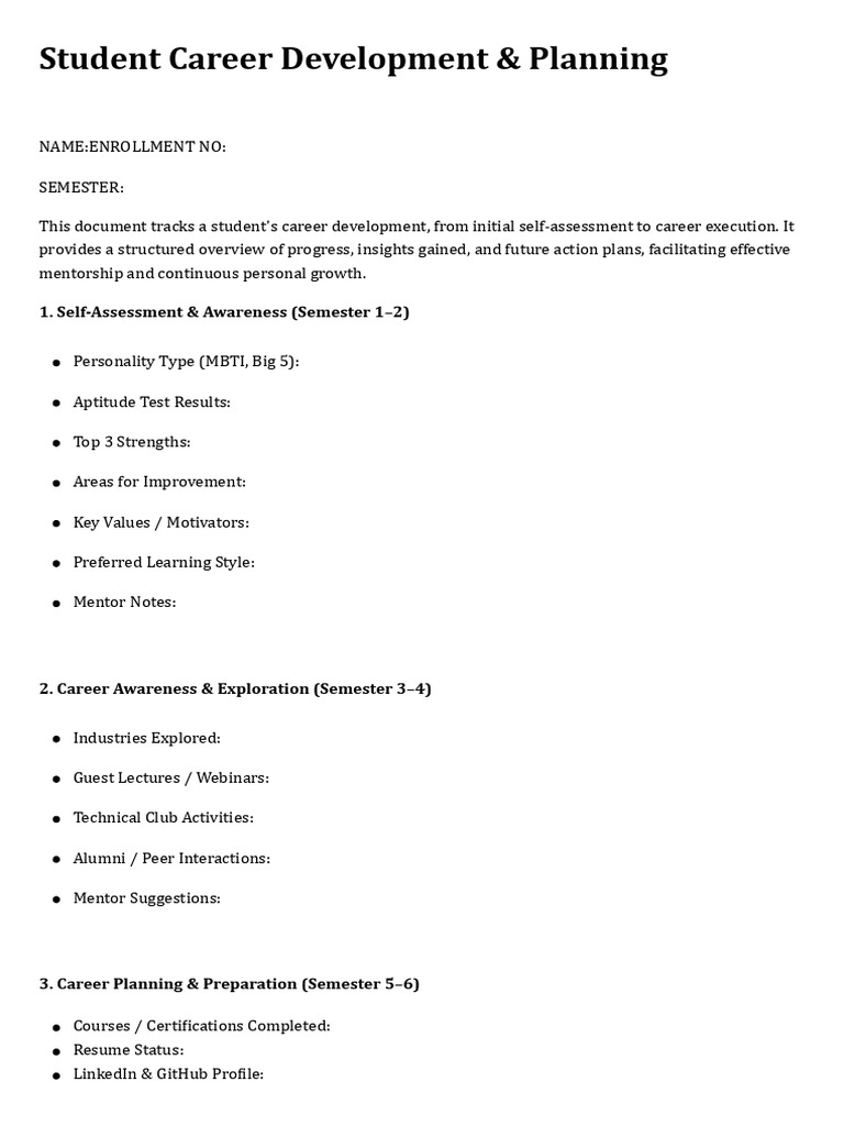 Career Roadmap & Assesment PDF | PDF