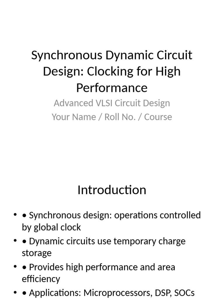 Synchronous Dynamic Circuit Design | PDF