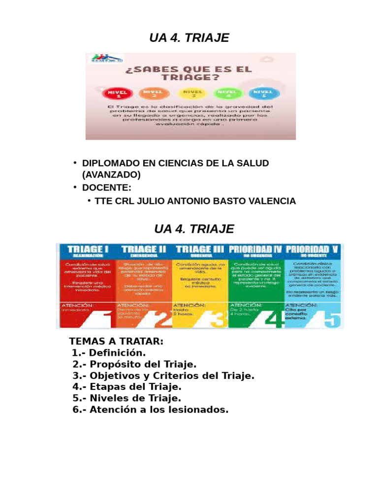 Cintas de Triaje en Emergencias Médicas | PDF | Cuidado de la salud ...