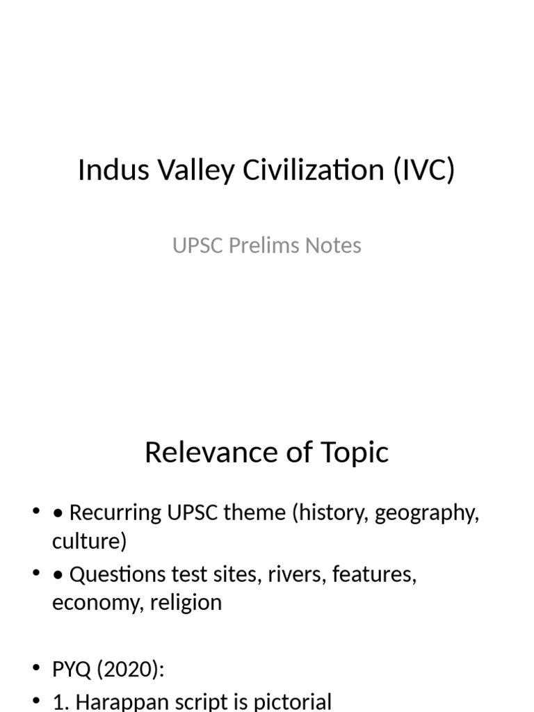 Indus Valley Civilization UPSC | PDF