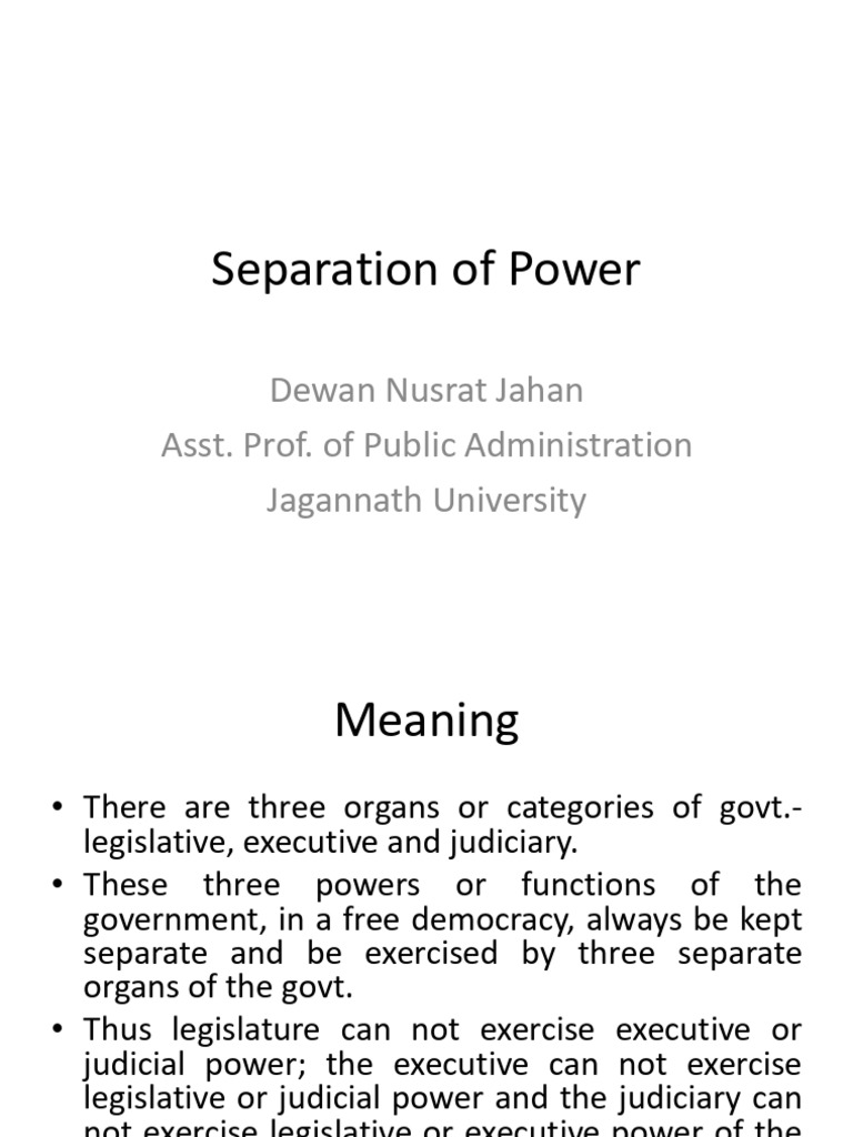 Separation of Power | PDF