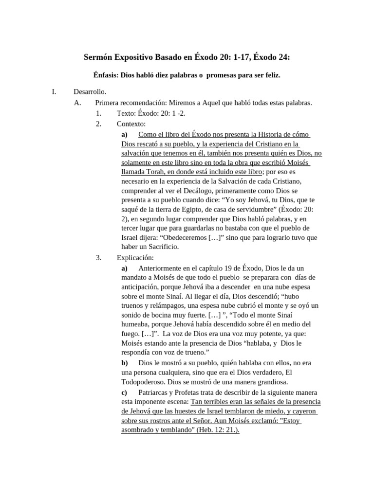 Los Mandamientos Exodo 20-1-17 | PDF | Libro del éxodo | Diez Mandamientos