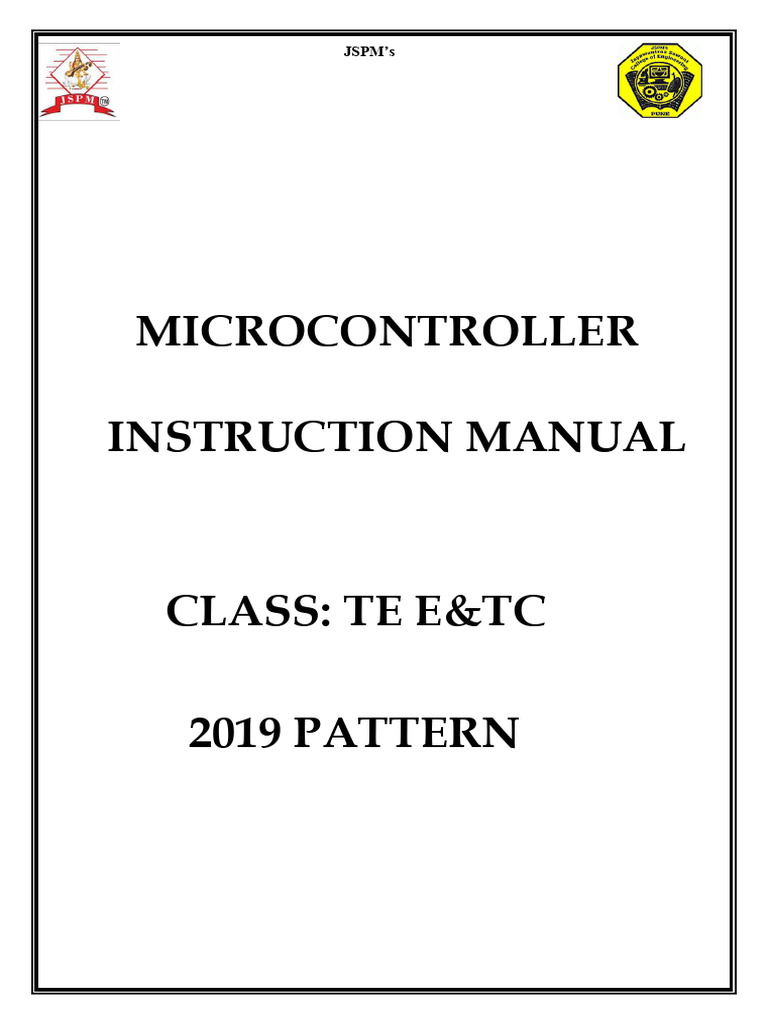 Microcontroller Lab Manual for E&TC | PDF | Electrical Engineering ...