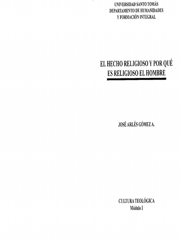 Módulo Orientativo El Hecho Religioso y Por Qué Es Religioso El Hombre ...