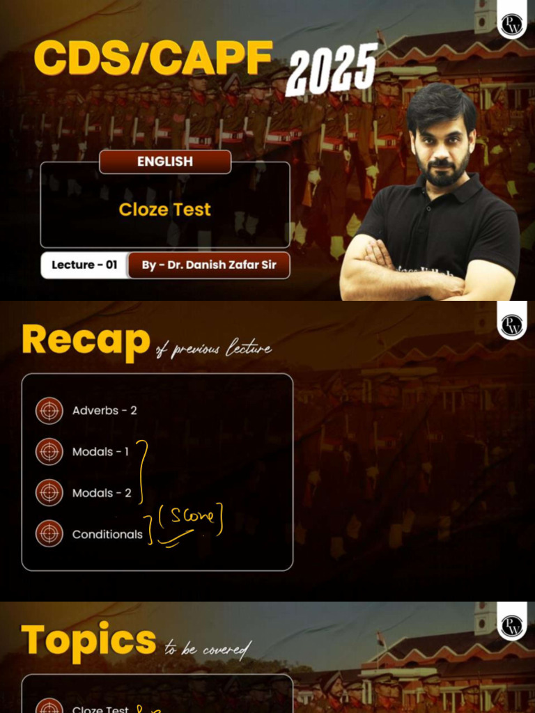 Cloze Test 01 - Class Notes | PDF