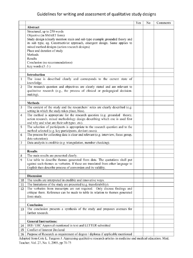 Qualitative Guidelines | PDF