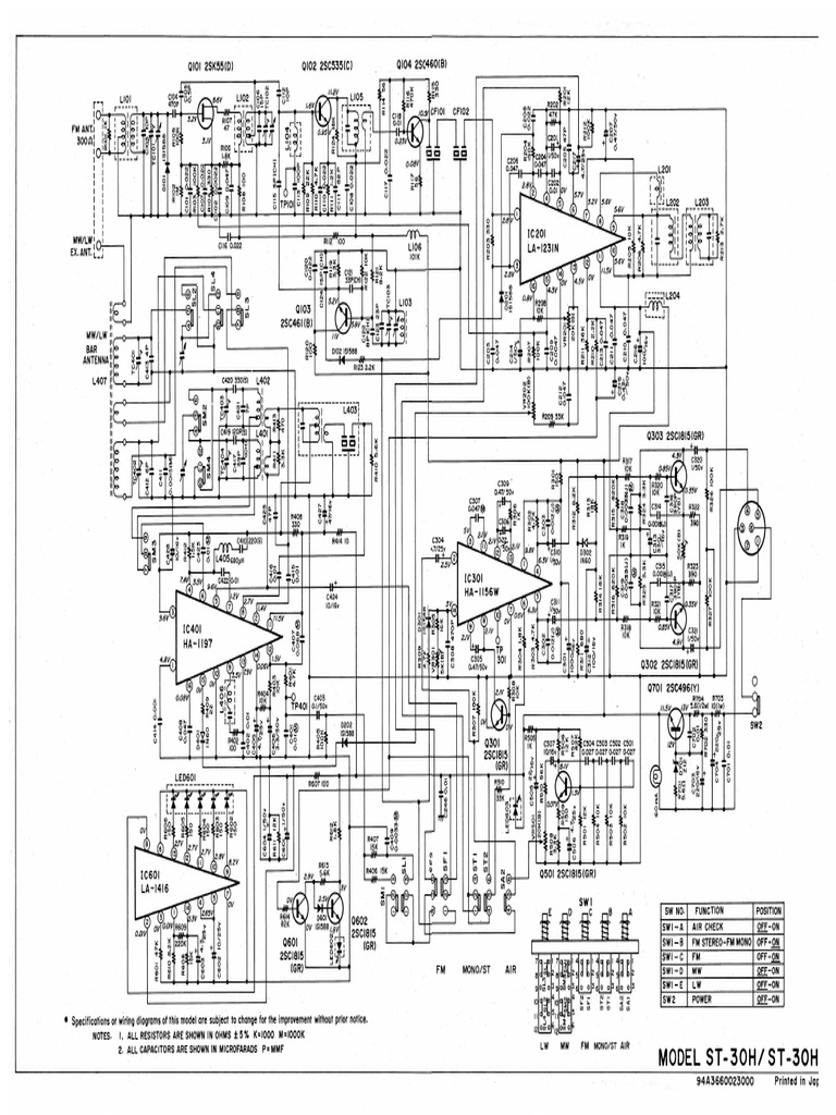 Sharp St-30h HB Schematic | PDF