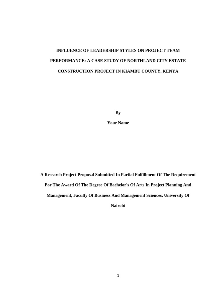 Dissertation - Influence of Leadership Styles On Project Team ...