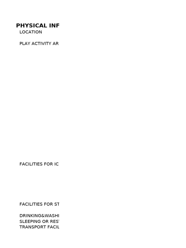 Preschool Infrastructure Essentials | PDF