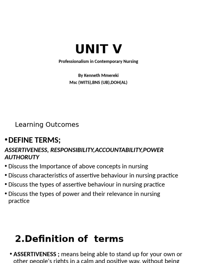UNIT V Mmereki Ftown 2024 | PDF | Nursing | Body Language