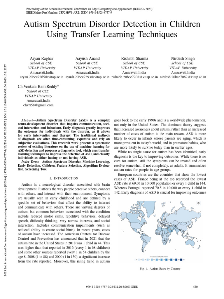 Autism Spectrum Disorder Detection in Children Using Transfer Learning ...
