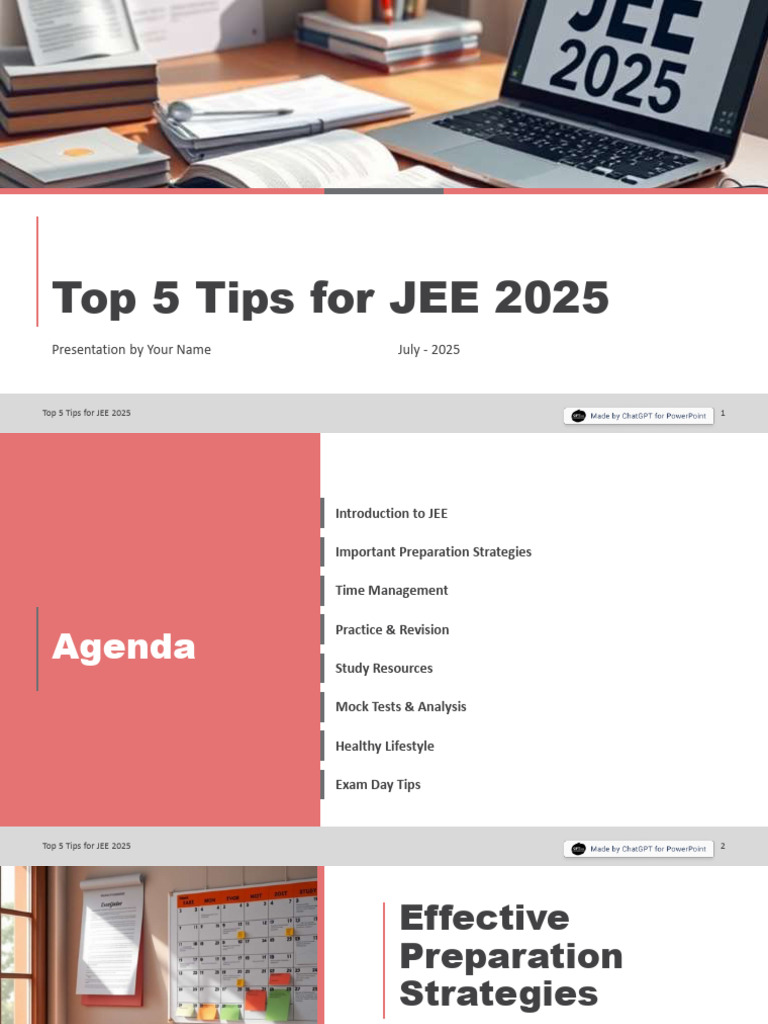 Top 5 Tips For JEE 2025 | PDF | Memory | Sleep