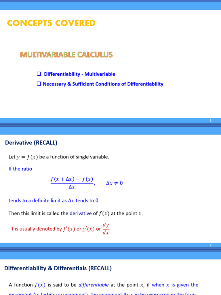 Differentiability | PDF | Derivative | Function (Mathematics)