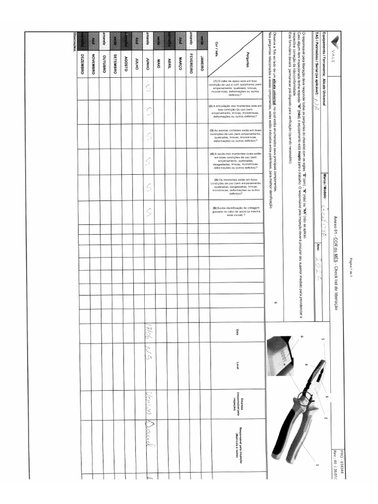 Check List Cor Do Mes | PDF