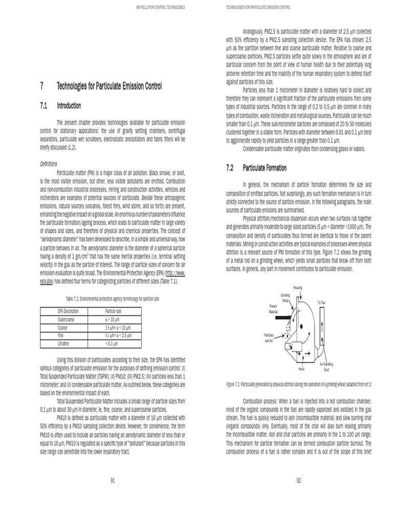 Particulate Emission Control Technologies | PDF | Particulates ...