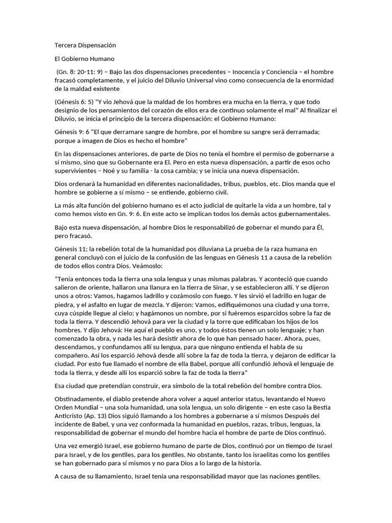 Tercera Dispensación: Gobierno Humano | PDF | Jesús | Creencia ...
