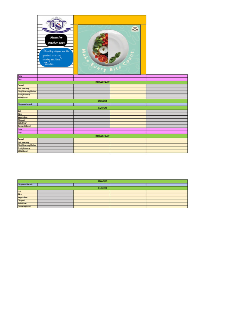 October Kis Menu 2025 Final | PDF | Chutney | Indian Cuisine