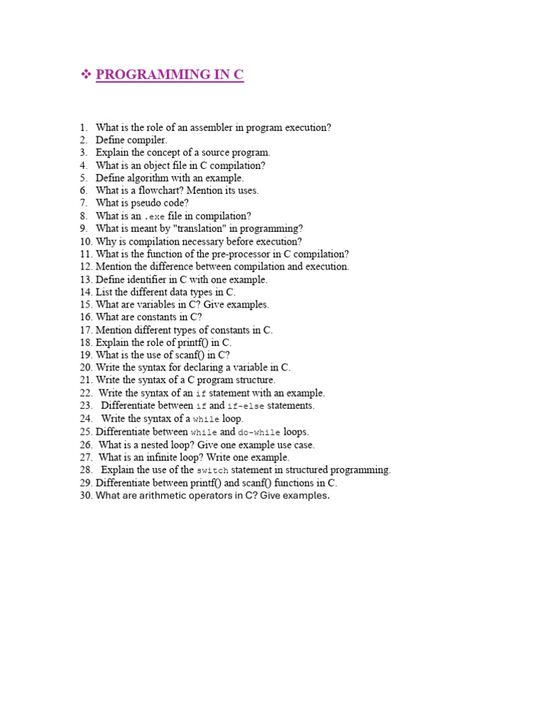 Programming in C | PDF