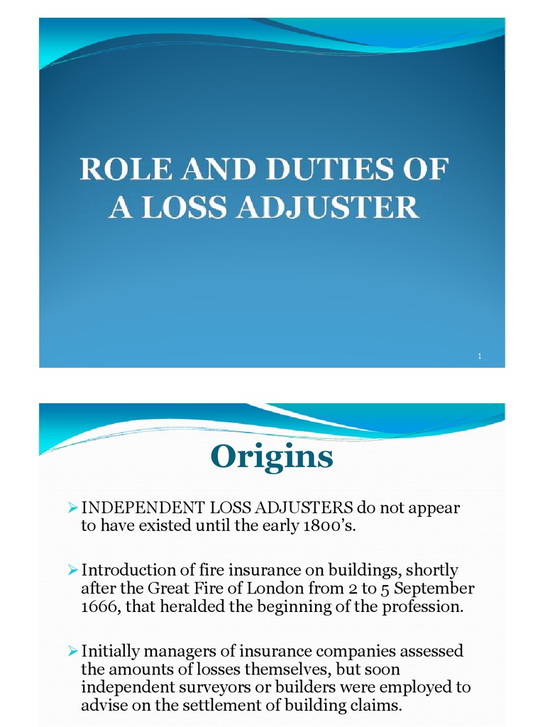 Role and Duties of A Loss Adjuster | PDF | Insurance | Virtue