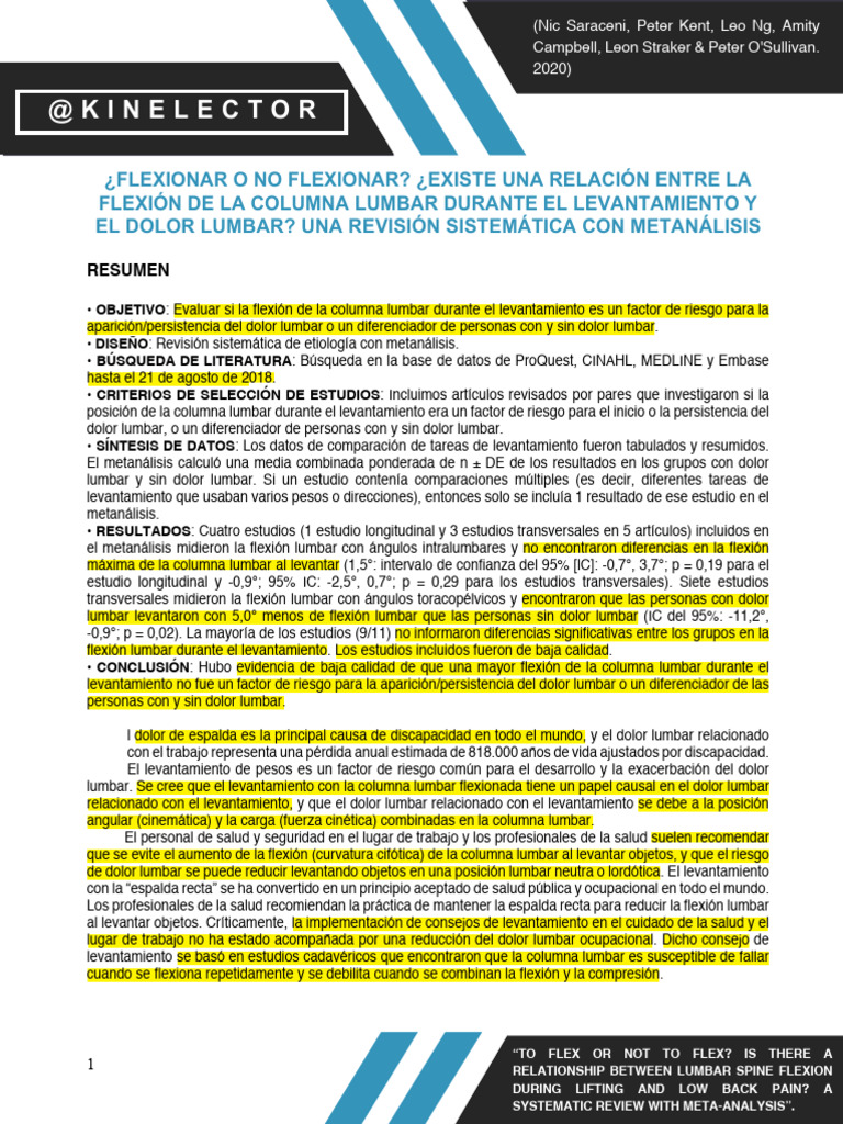 Flexionar o No Flexionar | PDF | Metaanálisis | Pelvis