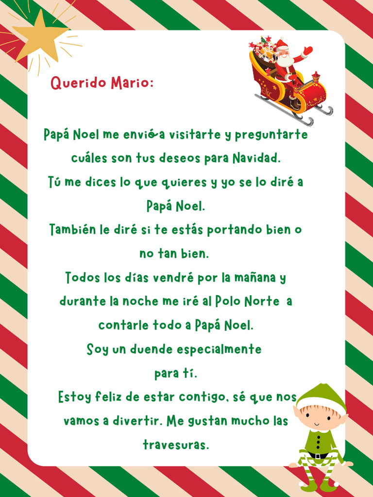Carta del Duende Mágico para Navidad | PDF